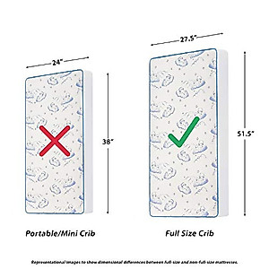 Dream On Me Breathable 6” Full Size Firm Fiber Crib and Toddler Bed Mattress | Greenguard Gold Certified | Certi-PUR US Layers | Breathe-Flow Technology | Waterproof Cover |