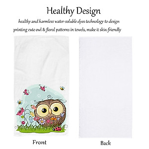 Bath Towels Face Towel Hand Cloth Cute Cartoon Owl for Bathroom Hotel Spa Kitchen Multi-Purpose Soft Washcloth 30 X 15 inch