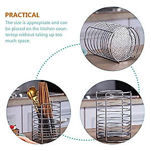 UPKOCH Draining Flatware Tableware Silver Household Cutlery Gadget Countertop Knife Caddy Silverware Utensils Crock Drainage Fork Round Drainer Modern Utensil Storage Chopsticks Drain
