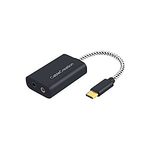 CableCreation Type C External Sound Card with 3.5 mm Audio Jack, USB-C Microphone Headphone Adapter Compatible with MacBook Pro, iMac, iPad Pro 2020, iPhone 16/15, Galaxy S24/ S23/ S22/ S21+