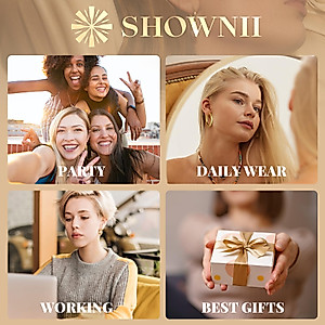 SHOWNII Chunky Gold Hoop Earrings, 14K Gold Plated Medium Chunky Tube Hoop Earrings for Women Lightweight Thick Hoops