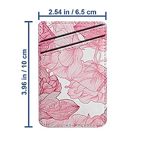 Diascia Pack of 2 - Cellphone Stick on Leather Cardholder ( Elegant Beautiful Pink Pattern Pattern ) ID Credit Card Pouch Wallet Pocket Sleeve