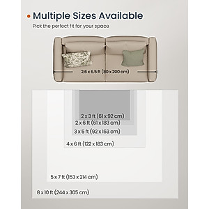 SONGMICS HOME Area Rug, 2x3 ft Living Room Rug, Non-Slip Carpet, Farmhouse Style Rug, Home Decor, for Bedroom, Kitchen, Entryway, Dining Room, Machine Washable, Cappuccino Beige UTAR081K01