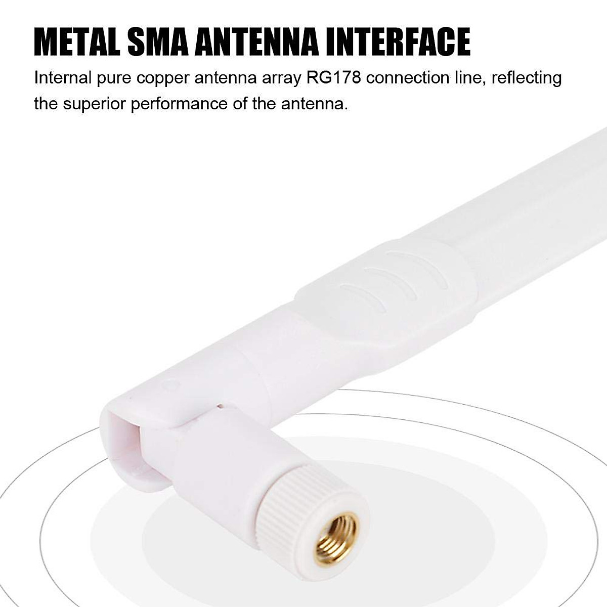 Network Card Antenna Omnidirectional 2.4G/5G/5.8G 8dbi Dual Band Antenna SMA, for Router(White)