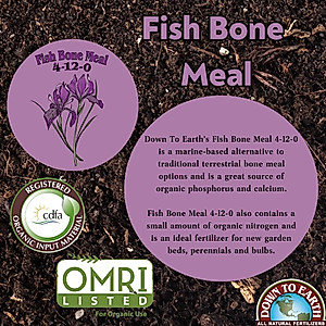 Down to Earth Organic Fish Bone Meal Fertilizer Mix 4-12-0, 1 lb