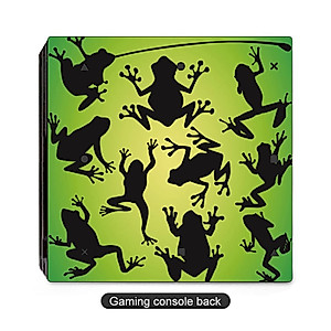 Frog Shadow Leaves Sticker for P-S4 Controller Full Protective Skin Cover Design Wrap Decal Sticker Compatible with P-S4 Print