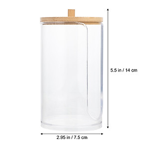 ULTECHNOVO Bathroom Cup Dispenser, Clear Acrylic Canister Cotton Round Pad Holder Makeup Organizer with Lid for Vanity Countertops