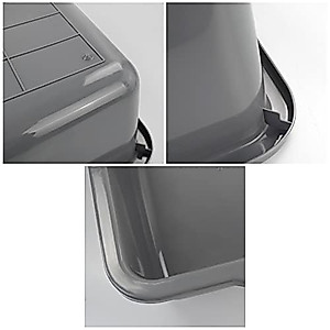 Leendines 4 Packs Plastic Bus Tubs, Grey Commercial Bus Box, 32 L