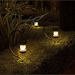 2 Pack Solar Lanterns Outdoor Waterproof Hanging Lights Decorative Solar Lantern Table Lamp Landscape Light Yard Garden Patio Warm White with Fairy LED Lights for Indoor Tabletop Desk