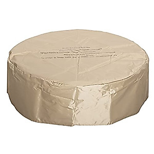 DESwan 28 in. 30000 BTU Round Outdoor Propane Gas Magnesium Oxide Fire Pit with Water Proof Cover and Lava Rock