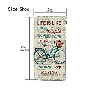 HGOD DESIGNS Quote Hand Towels,Inspirational Quote On Newspaper with Retro Bicycle and Flower 100% Cotton Soft Bath Hand Towels for Bathroom Kitchen Hotel Spa Hand Towels 15"X30"