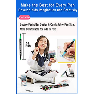 Kekelele Dual Tip Markers for Kids, Washable Set, Art with Stand Portable Box, Gift For Kids (24 Colours)