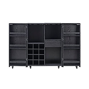 Home Source Jill Zarin Folding Wine Cabinet Black