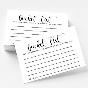 ETIKEDO 50 Bucket List Cards, Bucket List Suggestions Cards for Birthday Retirement Anniversary Party, Wedding, Bridal Shower Wedding Reception Activity, Adventurous Ideas Bucket List. 4" x 6"