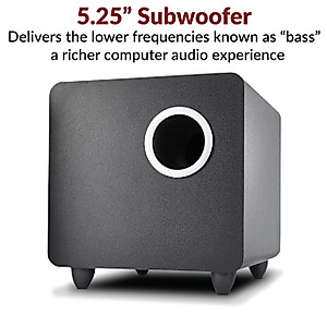 Cyber Acoustics CA-3610 2.1 Multimedia Speaker System with Subwoofer, Perfect Computer Speakers for PC or Mac, Great for Music, Movies, and Gaming