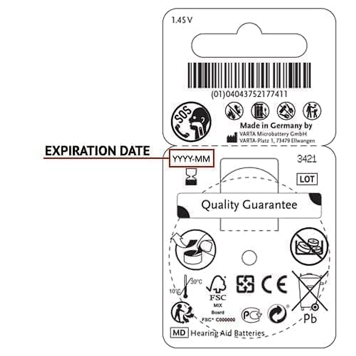 Power One Size 312 Hearing Aid Battery No Mercury, 60 Batteries