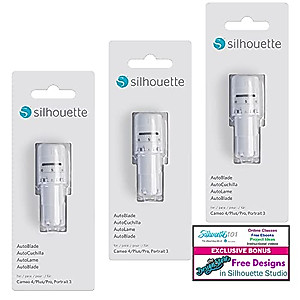 Silhouette AutoBlade - Pack of 3 Blades for Use with Cameo 4 with 50 Designs