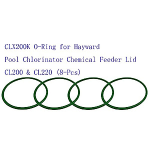 CLX200K O-Ring for Hayward Pool Chlorinator Chemical Feeder Lid CL200 & CL220 (8-Pcs)