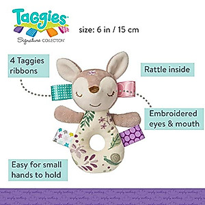 Taggies Embroidered Soft Ring Rattle, Flora Fawn