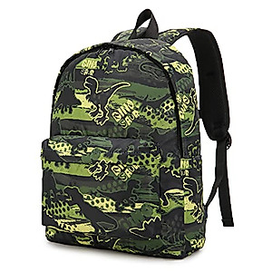 willikiva Cute Dinosaur Kids School Backpack for Girls Boys Waterproof Kindergarten Preschool Bookbags(Camo Dinosaur)