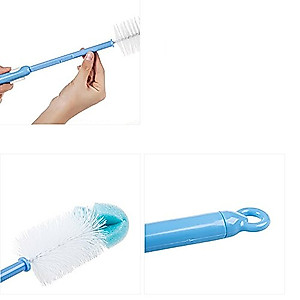 2 Pack Long Bottle Cleaning Brush for Long and Narrow Neck Beer, Wine, Kombucha, Baby Bottles,Nalgene, Pitcher, Carafe, Glass Jars, Brewing Bottle Cleaner,Easy to Clean Corner,18.5 inch Adjustable
