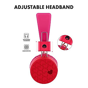 rockpapa K8 Foldable Childrens Kids Wireless Headphones, Bluetooth On Ear Headsets with MIC and Remote Control, Hands-Free Call, Including Wired Mode Pink