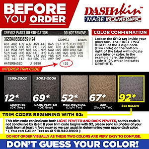 DashSkin USA Glue-on Molded Dash Cover Compatible with 00-06 GM SUVs (exc Escalade & Z71) and 99-06 Pickups in Dark Pewter (Dark Grey) - Easy Cracked Dashboard Fix - Made in America