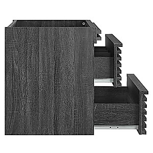Modway Render 23.5" MDF Wood Wall-Mount Bathroom Vanity Cabinet in Charcoal