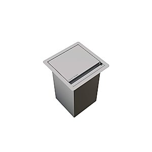 Stainless Steel Compost Bin for Kitchen Countertop Mounted, 1.32 Gallon Kitchen Compost Container with Lid, Compact and Easy Clean, Stainless Steel
