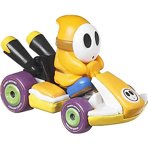 Hot Wheels Mario Kart Toy Vehicle 4-Pack, Collectible Set of 4 Fan-Favorite Characters Includes First-Appearance Orange Shy Guy