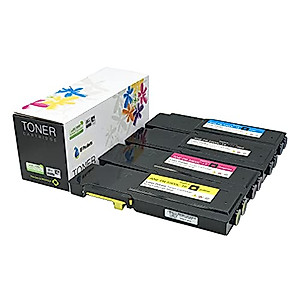 EF Products Replacement for Dell C3760 C3765 C3760dn C3760n C3765dnf Toner Cartridge (Black 331-8429, Yellow 331-8430, Magenta 331-8431, Cyan 331-8432, 4-Pack)