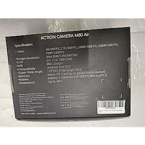 Apexcam Action Camera 4K Sports Camera 20MP 40M 170°Wide-Angle WiFi Waterproof Underwater Camera with 2.4G Remote Control 2 Batteries 2.0'' LCD Ultra HD Camera with Mounting Accessories Kit