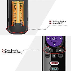 Gvirtue Universal Remote Control RC280 RC282 Replacement for All TCL Roku Smart 4K UHD LED QLED TV with Netflix Sling Hulu Vudu Button
