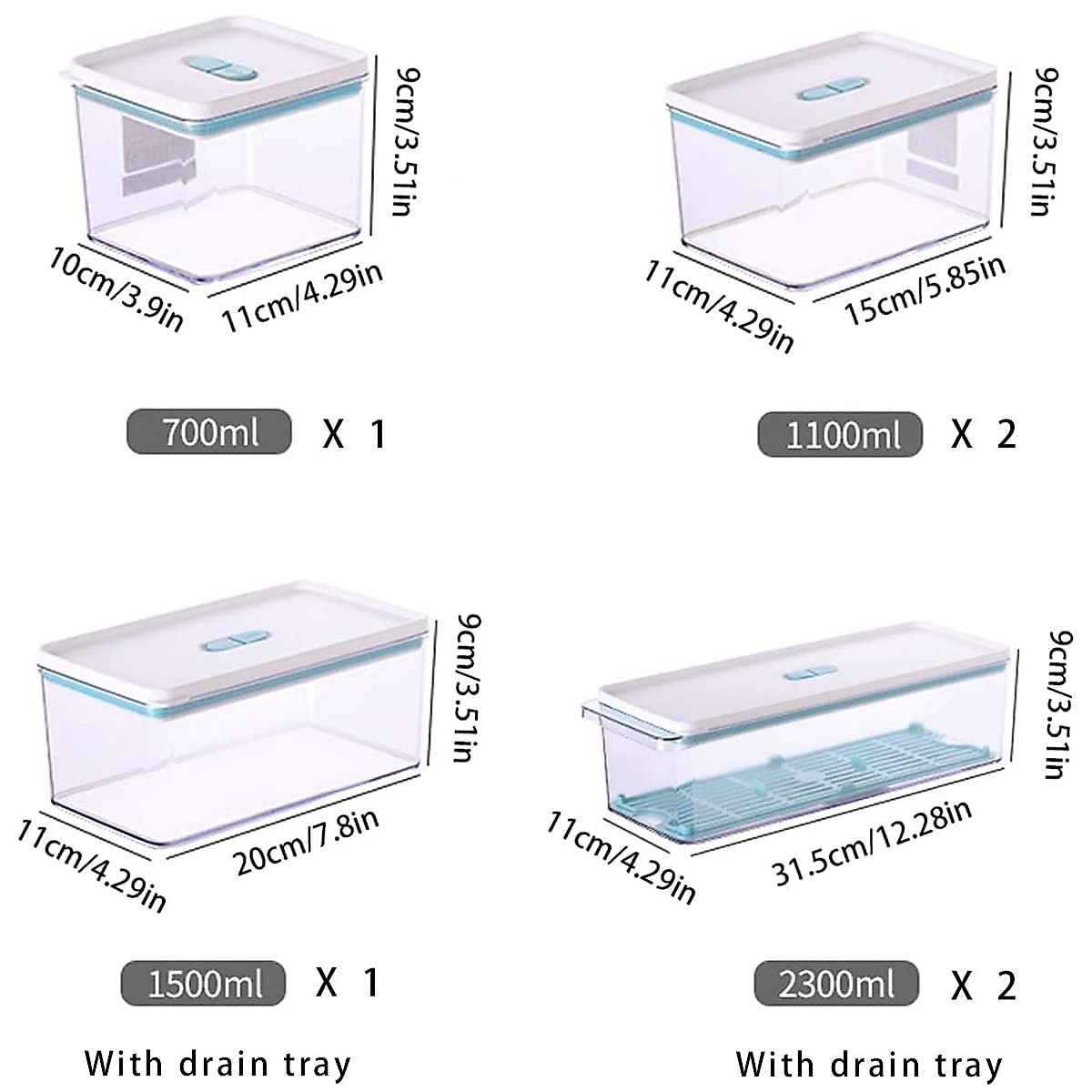 MineSign 6 Pack Stackable Fridge Organizers and Storage Clear Refrigerator Organizer Bins With Vented Lids And Drainer Plastic Container for Fruit Lettuce Produce Saver Keeper for Freezer Kitchen