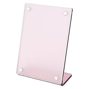 Slanted Back Photo Frame, Self Standing Photo Frame Durable Wide Application for Business Cards for Livingroom (Pink)