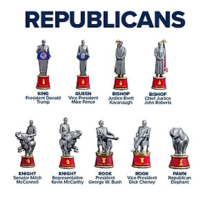 As Seen On TV Collector's Edition 2020 Battle for The White House Chess Set Board Game by BulbHead - Chess Pieces Look Just Like Politicians & Patriotic Chess Board Democrats Vs. Republicans