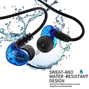 MOXKING Running Sport Earphones Over Ear Buds with Microphone Remote Noise Cancelling Earhook Headphones Sweatproof in Ear Earphones for Gym Jogging Workout Exercise