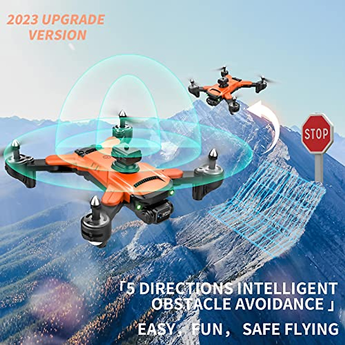 RiskOrb 2023 Upgrade Drone with 1080P Dual Camera for Adults/Kids/Beginners,540° Obstacle Avoidance,Optical Flow Positioning,3D Flip,Remote Control FPV Video ESC Camera, Foldable Pro Quadcopter,Toys Gift for Boys/Girls ,2 Batteries