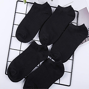 JAMEGIO Janegio 18 Pairs Kids' Black Ankle Socks Low Cut Half Cushion Sport Ankle Socks Boys Girls(6-8 Years)