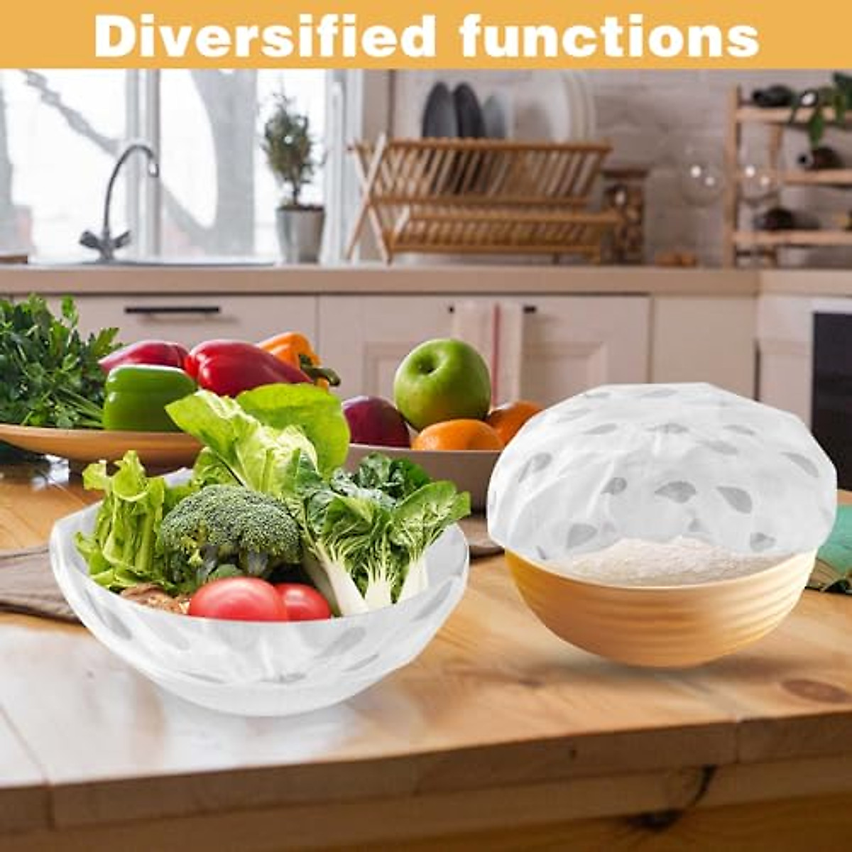 2Pcs Bowl Covers, Bread Proofing Cover Reusable Bowl Covers for Bread Proofing, Bread Cover for Rising Adjustable Elastic Bowl Covers, Bowl Covers for Bread Rising Sourdough Proofing Covers