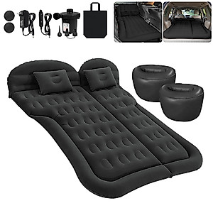 ISWEES Car Air Mattress,Camping Air Mattresses,Car Bed,SUV Air Mattress with Electric Pump,Two Piers and 2 Pillows,Car Inflatable Mattress- Flocking & PVC,Car Sleeping Bed for Home,Outdoor and Travel