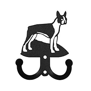 SWEN Products Boston Terrier Metal 2 Hook Key Chain Holder Hanger