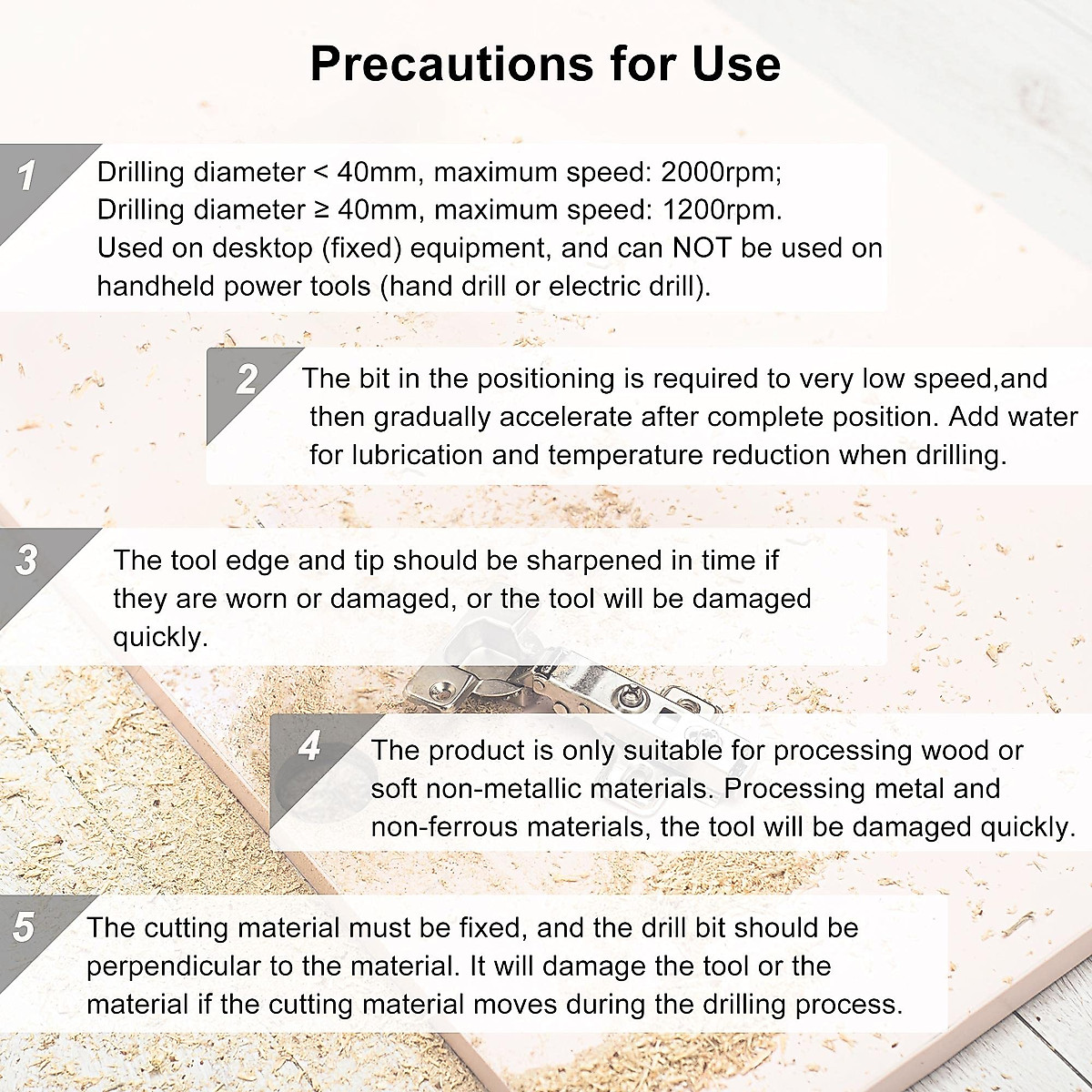 uxcell Forstner Drill Bits 15mm, Tungsten Carbide Wood Hole Saw Auger Opener Woodworking Hinge Hole Drilling Boring Bit Cutter Gray with Case
