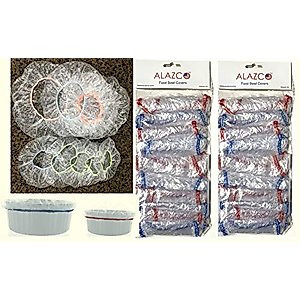 ALAZCO Pack of 20 Reusable Elastic Bowl Covers Clear Plastic 10 Large (up to 13") & 10 Small (up to 10") Bowl/Plate Dish Food Storage Picnic Leftovers