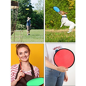 Gejoy 24 Pcs Foldable Flying Disc Fans Set Beach Flying Disc for Party Gift Halloween Christmas New Year (Mixed Color)