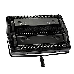 Alpine Industries Triple Brush Floor & Carpet Sweeper – Heavy Duty & Non Electric Multi-Surface Cleaner - Easy Manual Sweeping for Carpeted Floors - Black