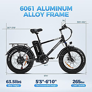SAMEBIKE 750W Electric Bikes for Adults Up to 65 Miles EBike 4.0" Fat Tire Electric Bike 27 Mph Moped Electric Mountain Bike with 48V 13Ah Battery, Shimano 7 Speed, USB Display