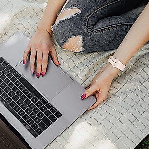 Meliya Bands Compatible with Samsung Galaxy Watch 4 - 40mm, 44mm, 42mm, 46mm Silicone Sport Replacement Straps for Women & Men (Pink Sand)