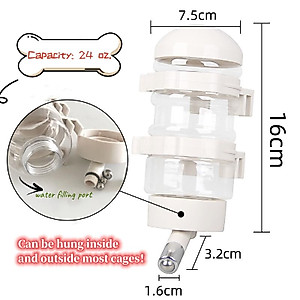 Stcyutdaaa Pet Standing Water Dispenser Bowl-,Dog Water Bottle,Leak Proof Portable Puppy Drinker for Dogs/Cats/Rabbits/Kittens and Other Large/Medium Animals - for Cage, Crate or Wall Mount 24 o(Set)