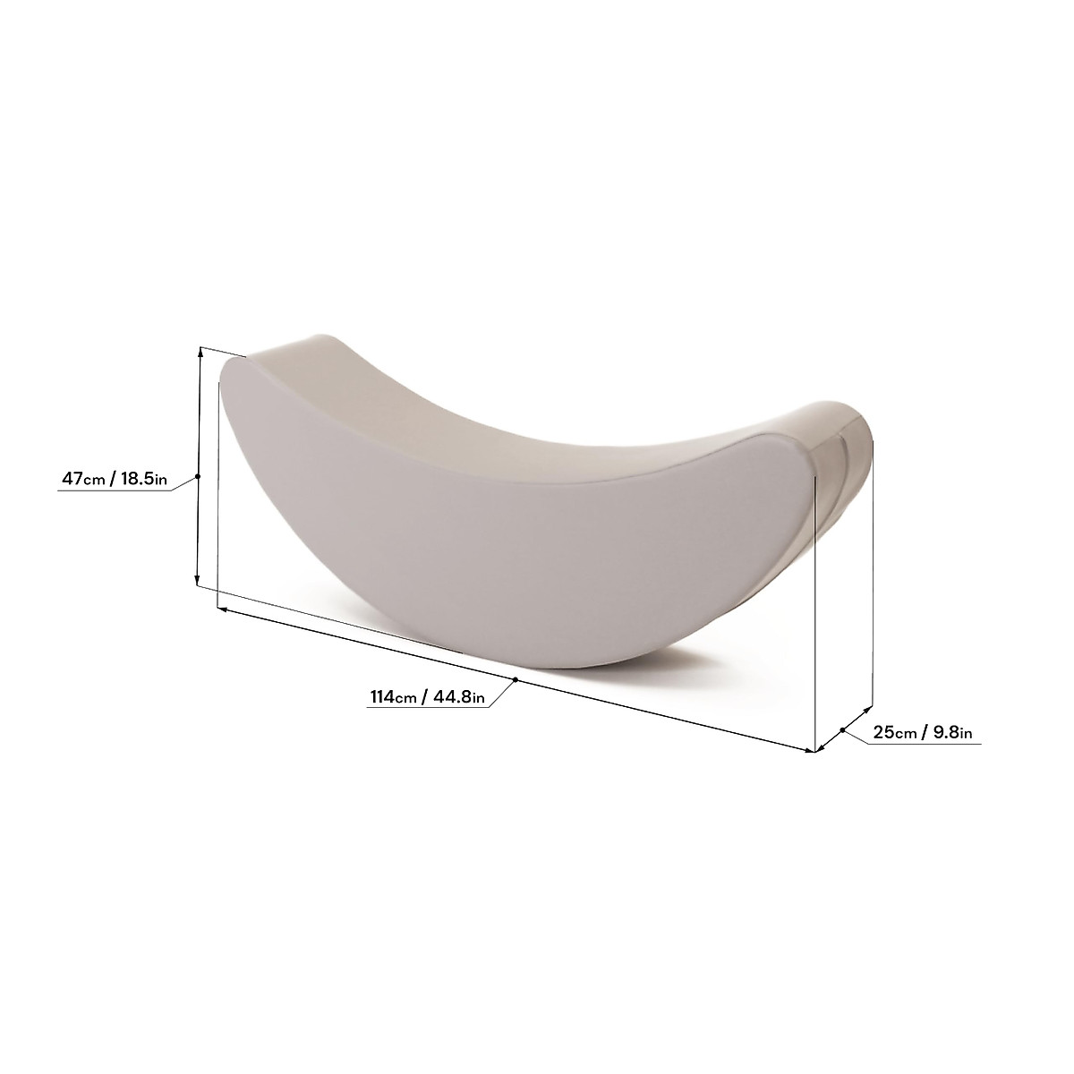 IGLU Soft Play Rocker Banana Shape Large Rocking Horse Hobby Toy for Kids Age 1-7 Montessori Open Ended Play (Grey)